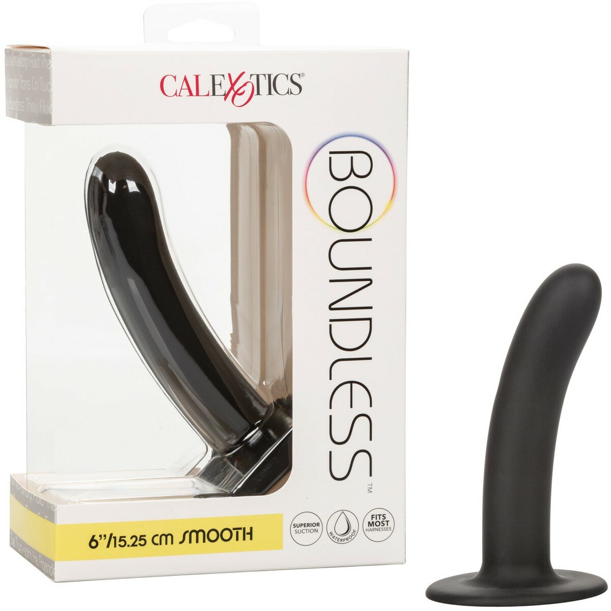 Страпон Boundless California Exotic, силикон, гладкий, черная, классическая форма