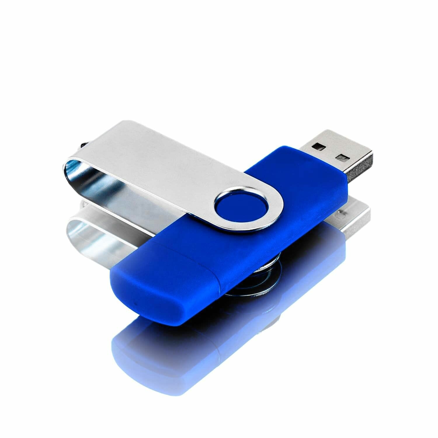 OTG Флешка Квебек, 16 ГБ, синяя, арт. F04