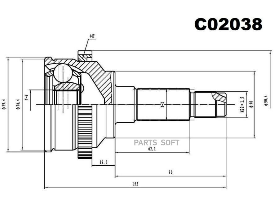 C02038 SANGSIN BRAKE ШРУС внешний передний C02038
