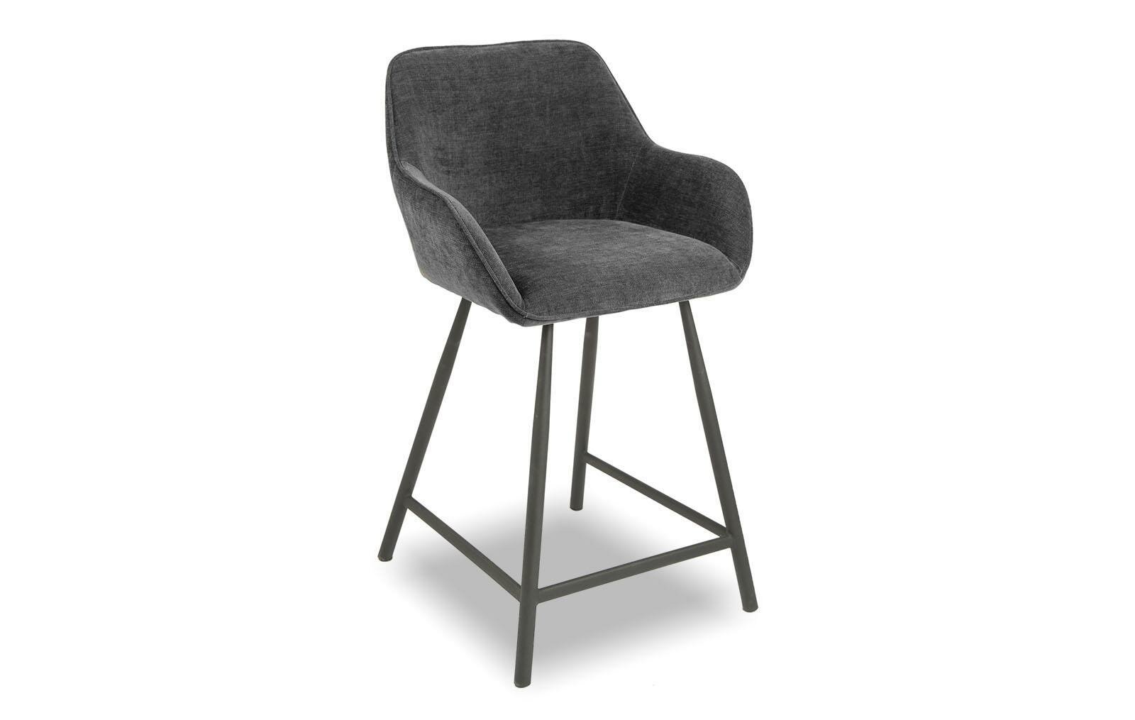 Стул полубарный Edwin, темно-серый/черный
