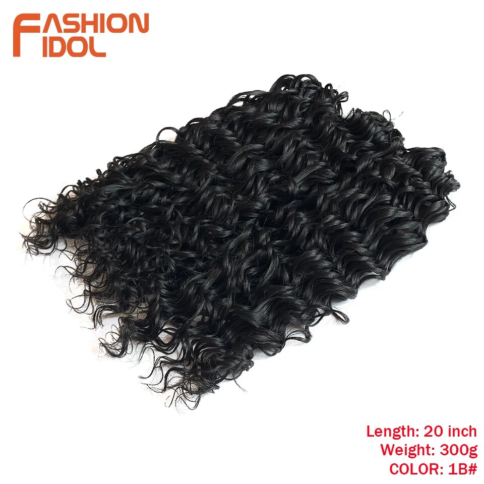 FASHION IDOL Curl Hair Deep Wave Twist Наращивание волос для женщин 20-дюймовый Ombre Blonde Вязание крючком Искусственные волосы Синтетические вязанные крючком косы
