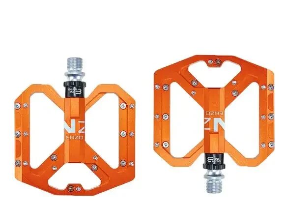 Педали MTB Enzo оранжевые алюминиевые плоские