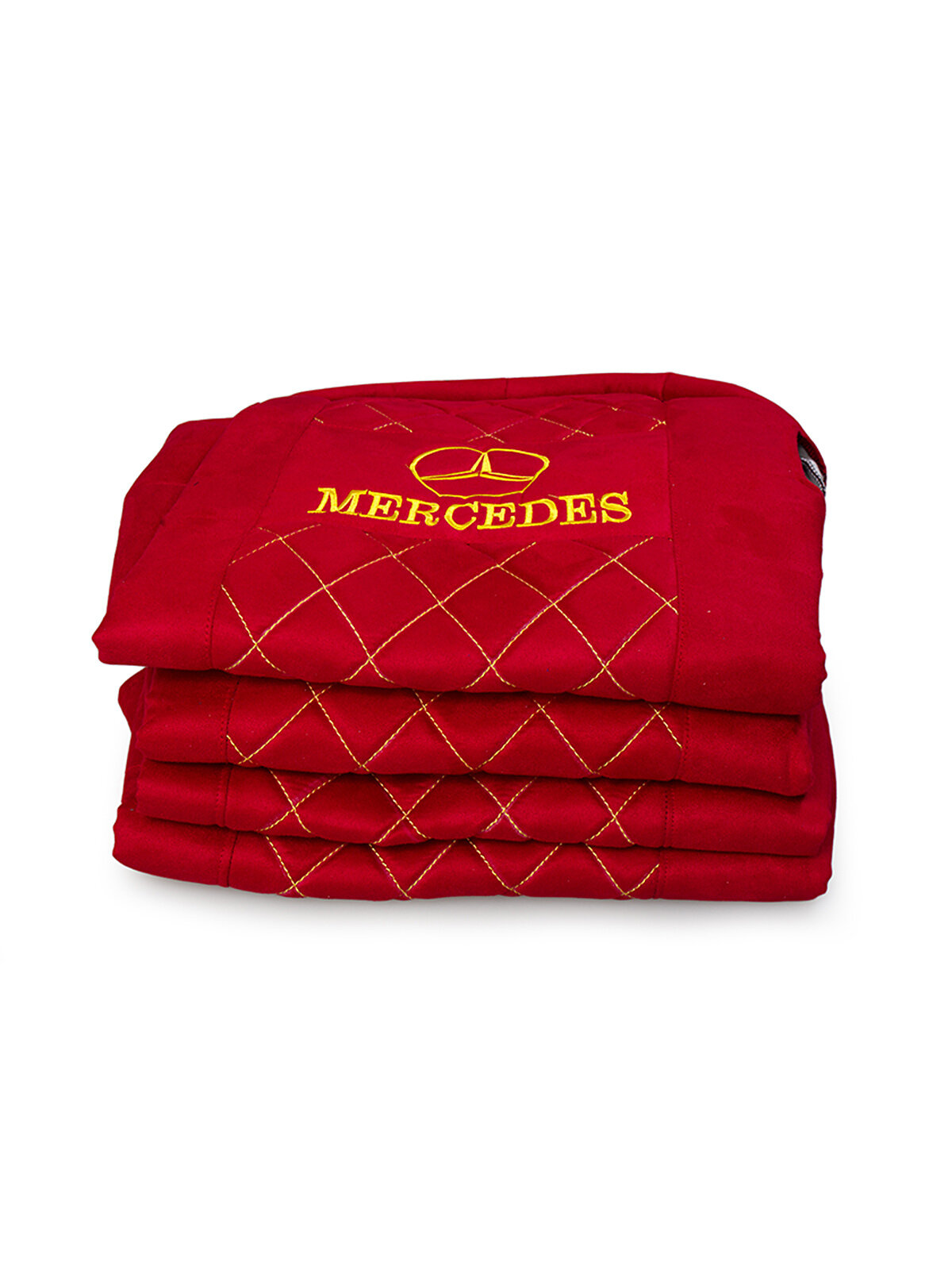 Чехлы на сиденья стеганые для "MERCEDES AXOR 2012" (1 ремень) 2 высоких сиденья. Цвет красный (Alicante) Производство Россия (18649)