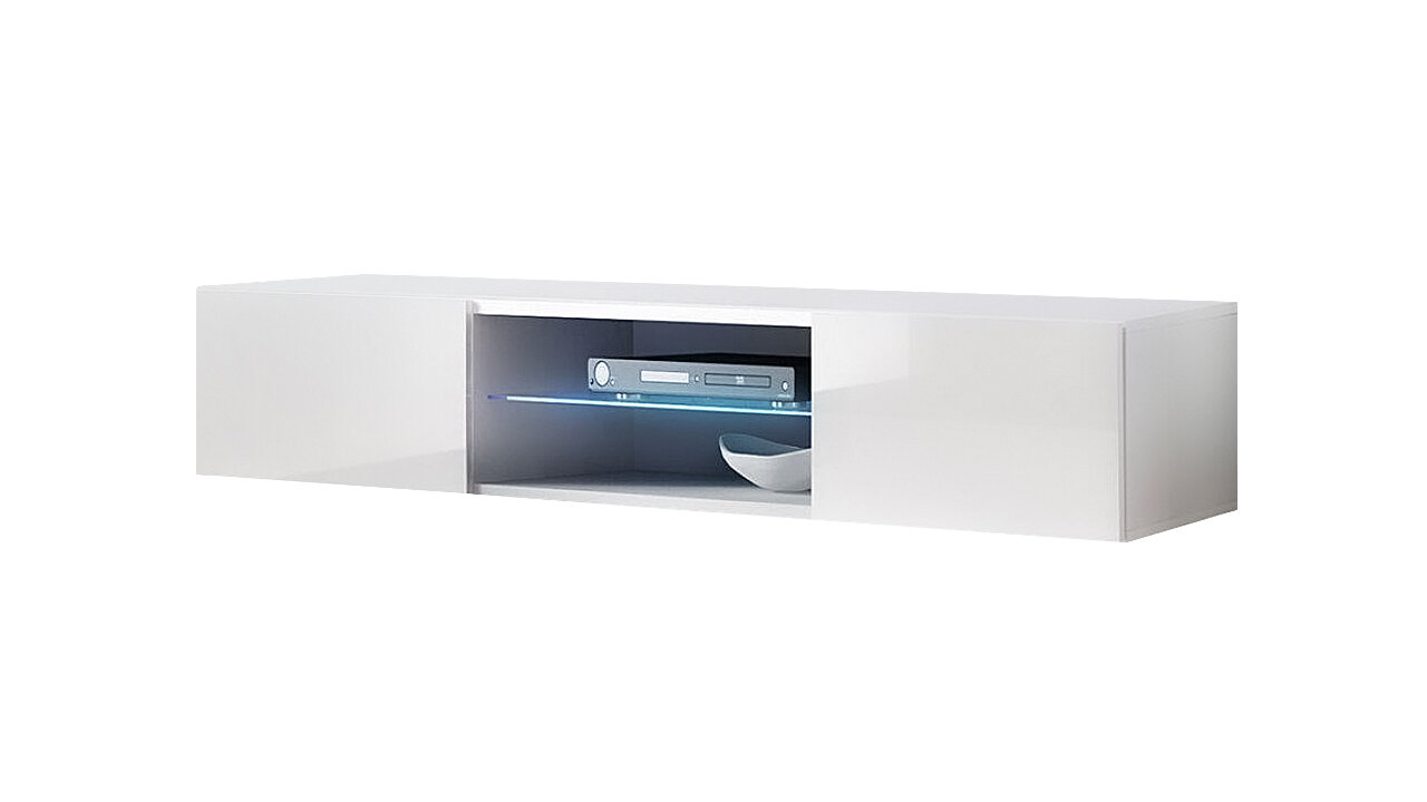 ТВ-тумба Лана 33 МДФ (белая) FM 160x40x30 см, белый Фиеста