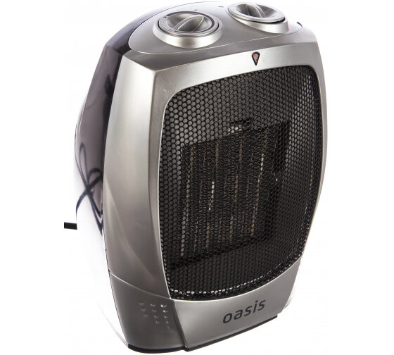 Тепловентилятор OASIS KS-15 серебристый/черный