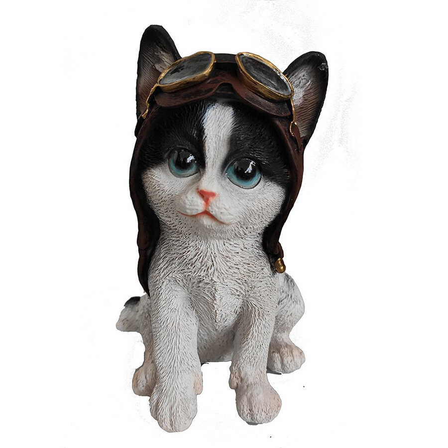 Фигура декоративная Котенок-авиатор 10*9.5*15см KSMR-718331/D201