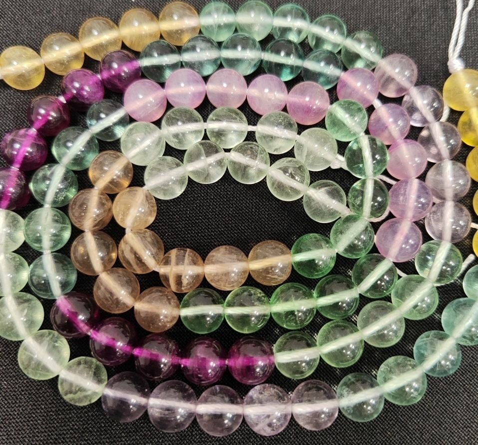 Бусины флюорит АА шар гладкий 8 мм (нить 19 см), Suntrim