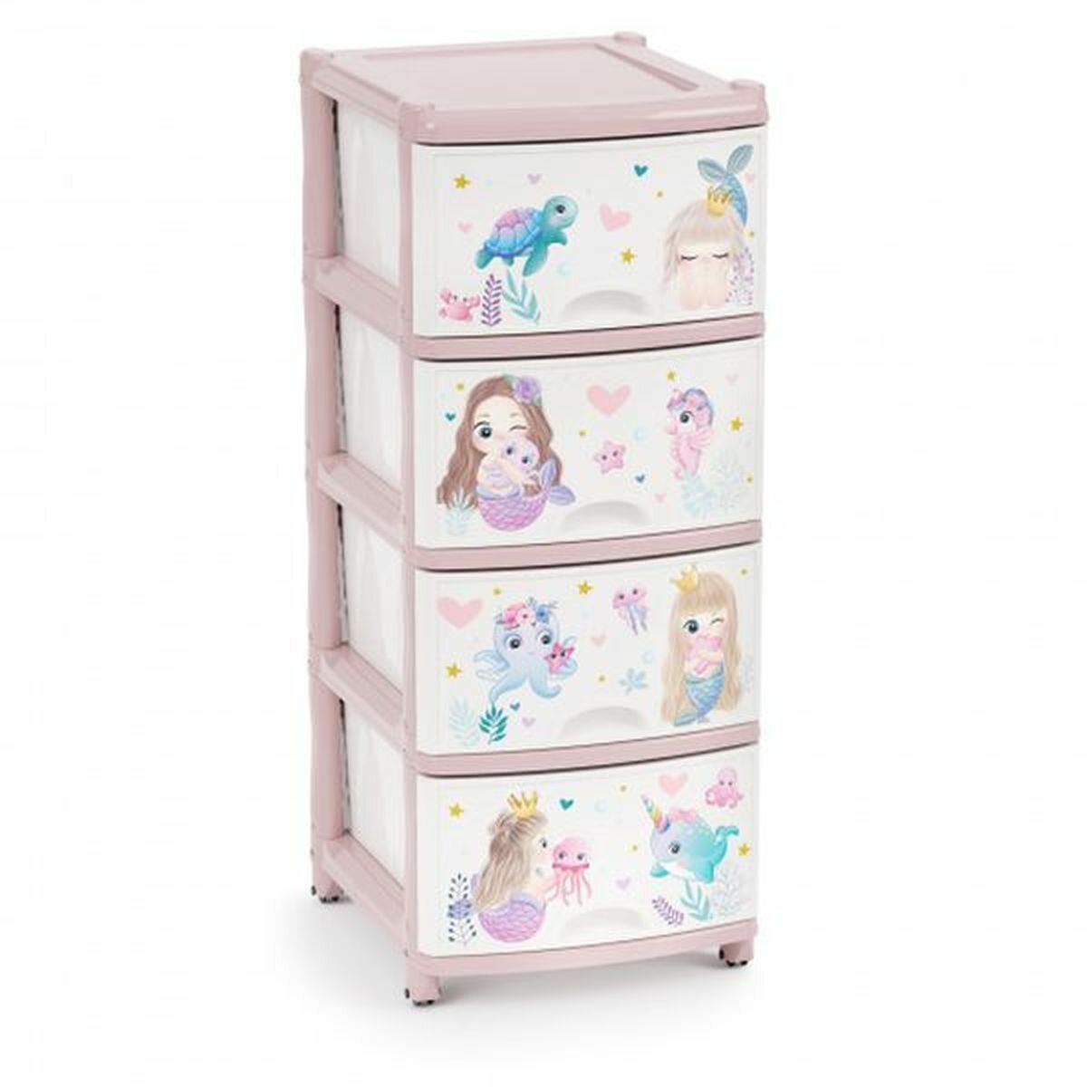 Комод детский (для девочек) 4-х секц. пластик Альтернатива М1240