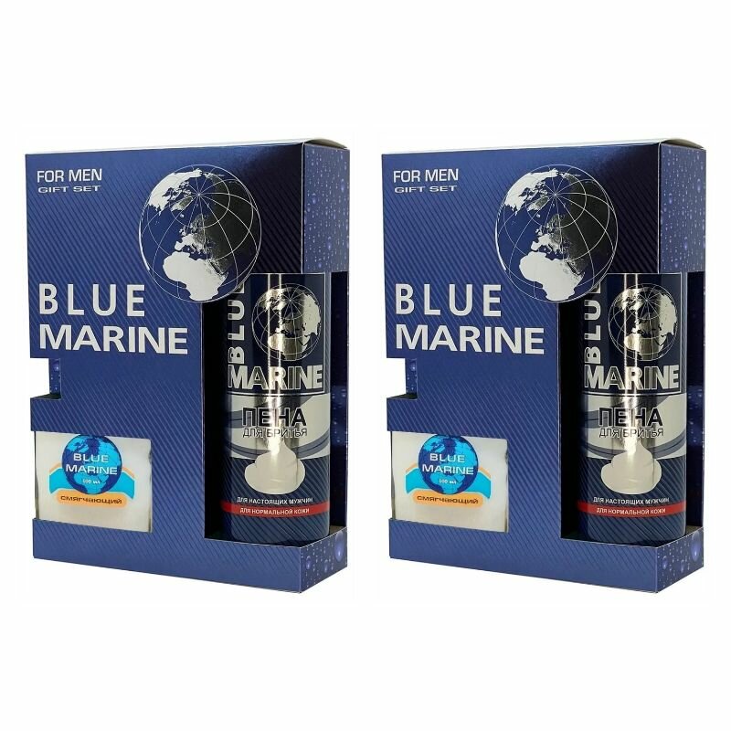 Фестива Подарочный набор Блю Марине (Бальзам после бритья 100 мл.+ Пена для бритья 200мл.), 2шт