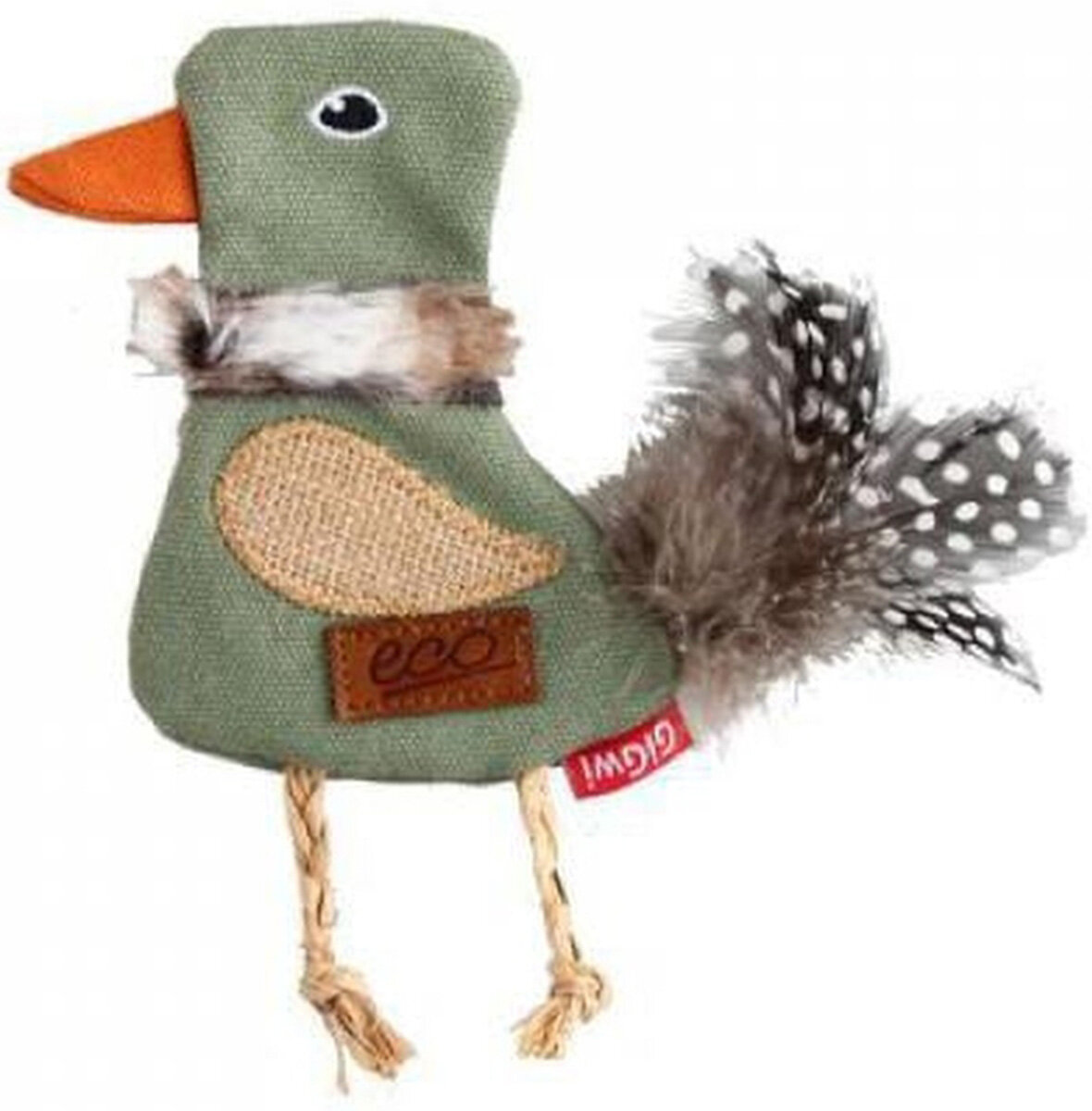 Игрушка для кошек GiGwi Catch & Fetch Eco птичка с кошачьей мятой 14 см (1 шт)