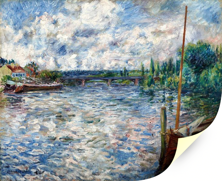 "Сена в Шату", Ренуар П, картина для интерьера (репродукция) (85х70 см / без подрамника)