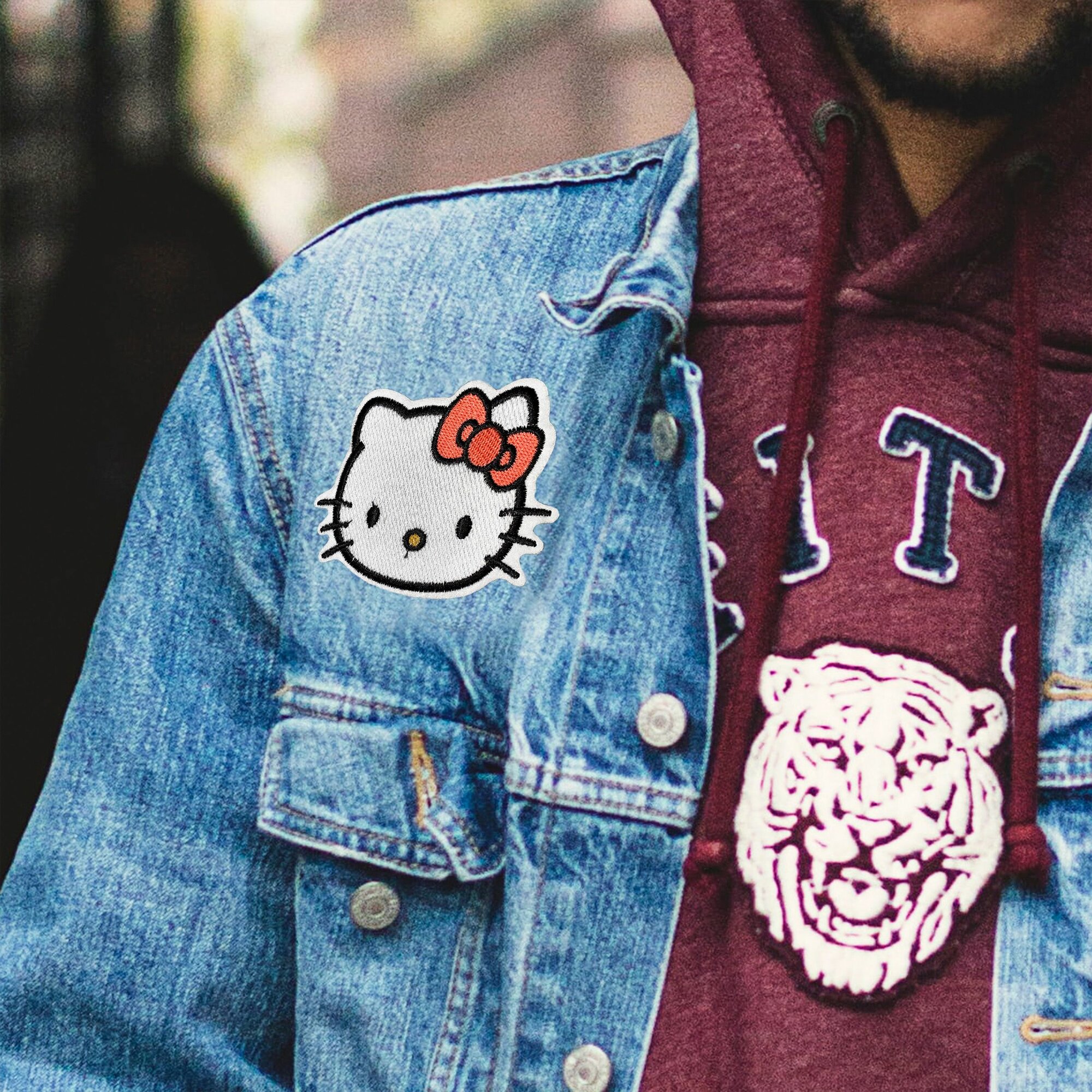 Нашивка, шеврон, патч (patch) Хэллоу Китти Hello Kitty, размер 7*6 см — фото 1