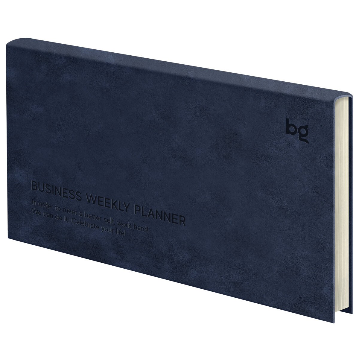 4 шт. Еженедельник недатированный, 64л, мягкий переплет, кожзам, BG "Business.Navy blue", синий