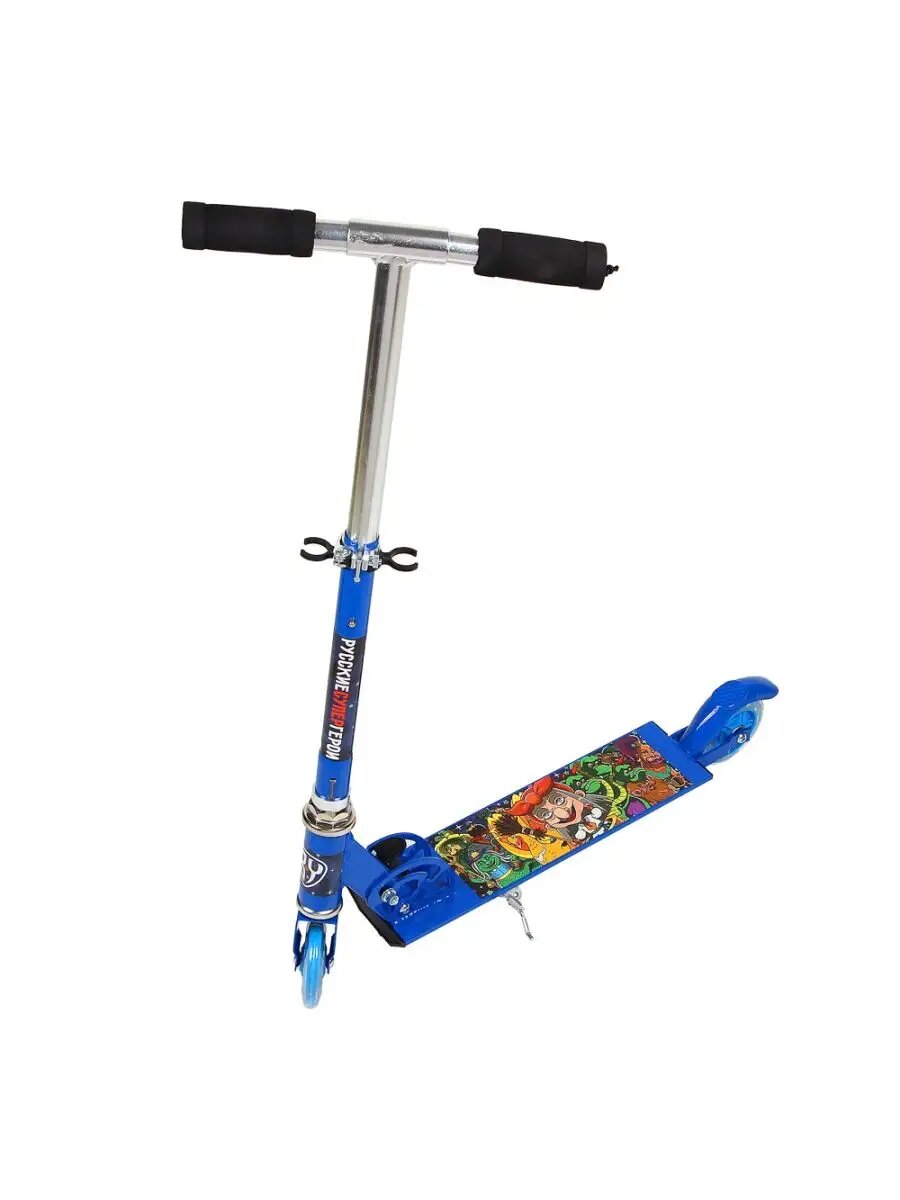 Самокат 2-х колесный Алюминий, h75-79х60см, складной до 60кг