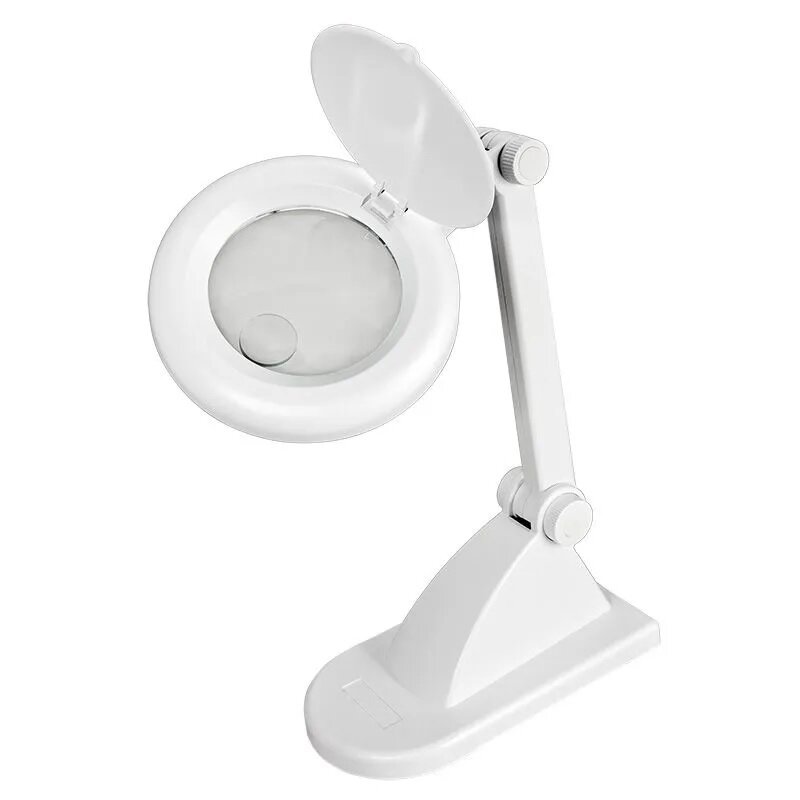Лупа Rexant 31-0242 настольная малая 3Х +доп.12Х с подсветкой, белая