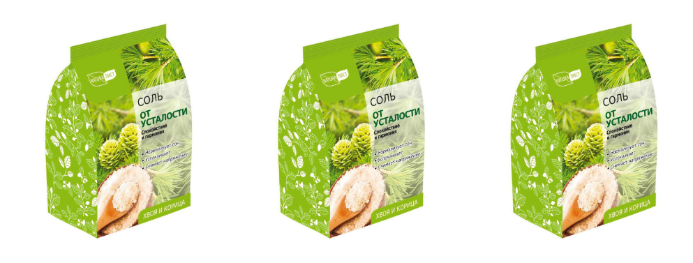 Соль для ванн Naturalist от усталости, 500 гр, 3 шт