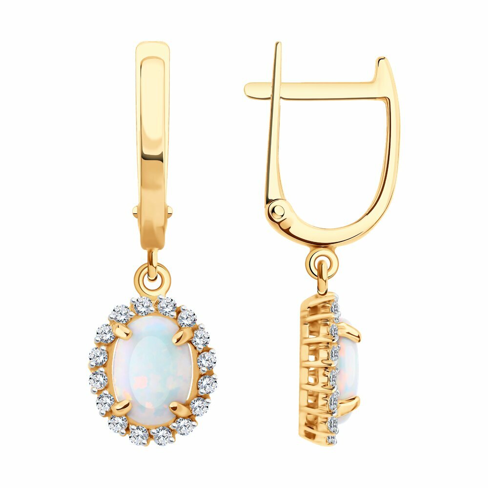 Серьги, красное золото, 585 проба