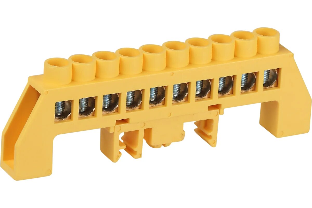 ЭРА Шина NO-224-117 PE земля в комбинированном изоляторе на DIN-рейку ШНИ-8x12-10-Д-желтый Б0062976