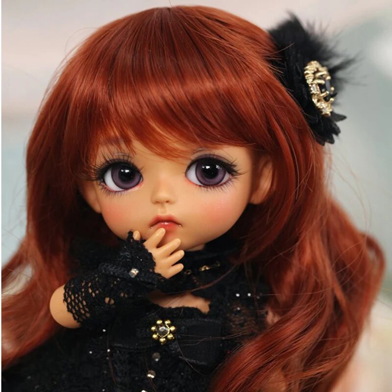 1/8 шарнирная желтая кукла из смолы BJD Черный, Nude doll A, Normal skin faceup