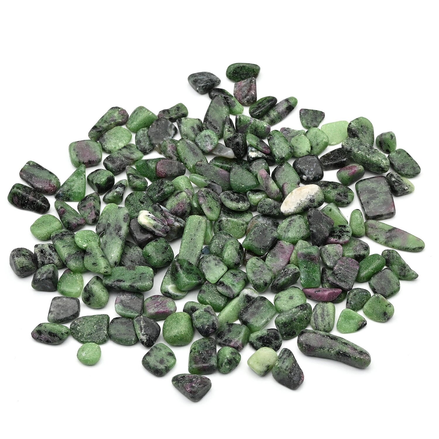 Цоизит галтовка фракция 10-15мм, упаковка 100г. .