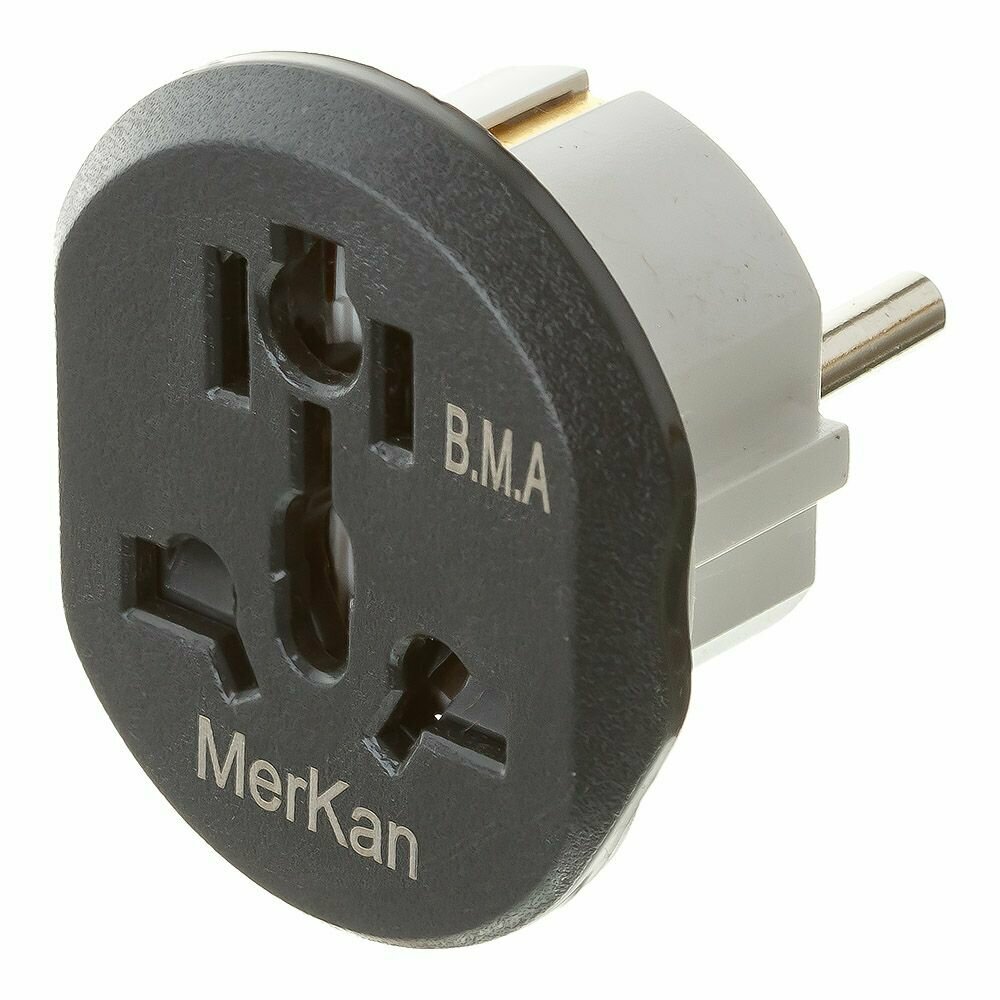 Переходник универсальный на европейскую вилку MerKan 16А (OEM) белый/черный
