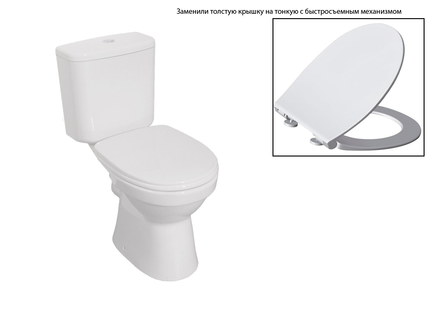 Унитаз-компакт NORM Fit Duroplast (355х650х780) унив. выпуск, с сиденьем, антибакт. гл. 9844B099-7205