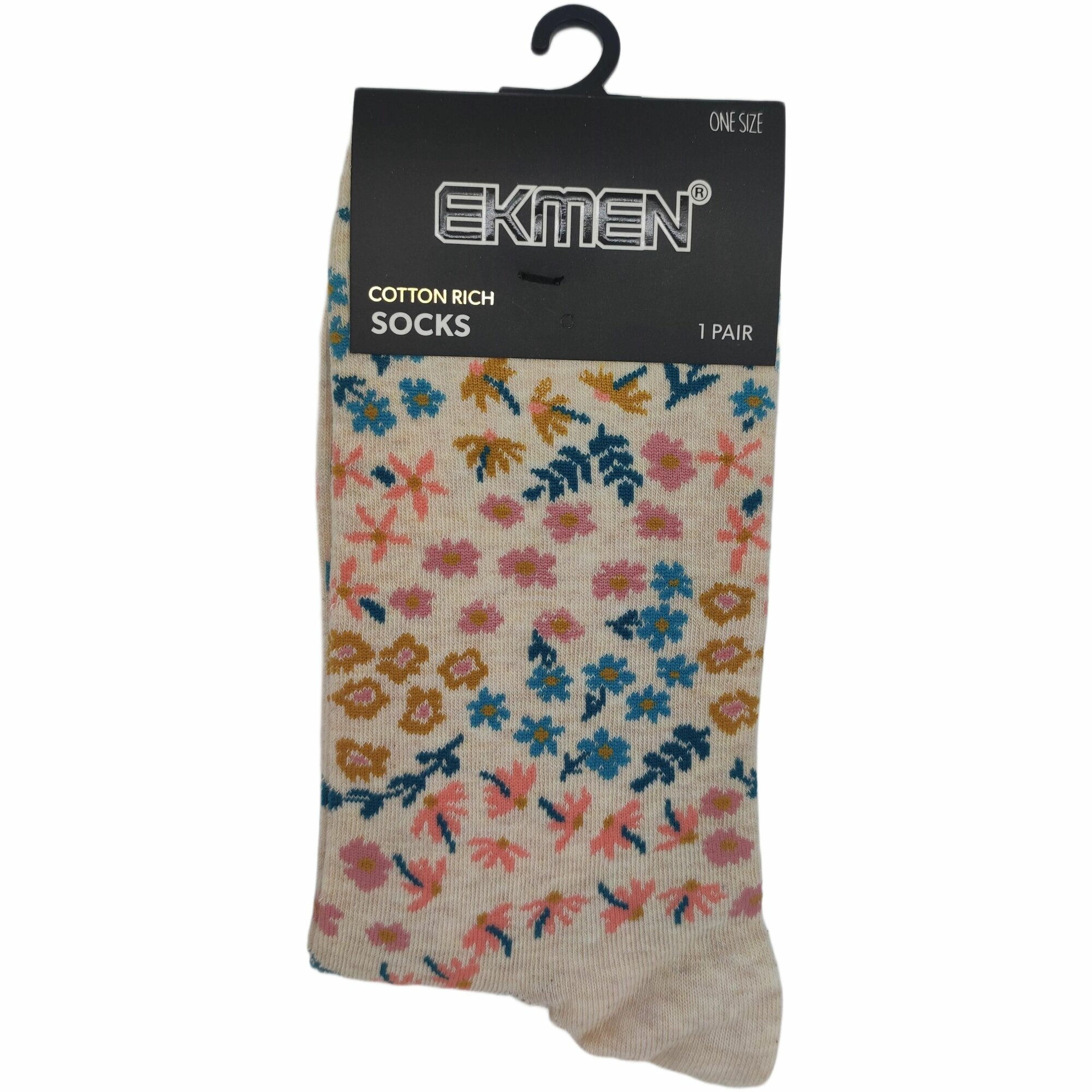 Носки EKMEN Носки с принтом, EKMEN, Цветы, 1 пара, размер для дома, цветы — фото 1