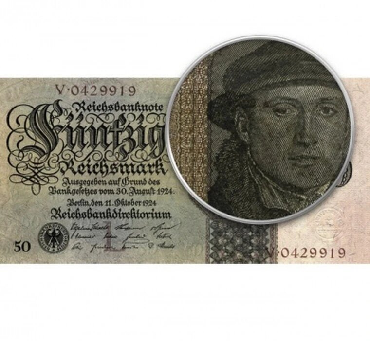 50 рейхсмарок 1924 Германское государство, сувенирная копия, банкноты и купюры редкие коллекционные