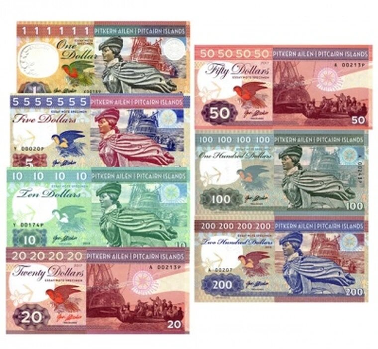 1-200 долларов 2018 Остров Питкэрн, набор копий сувенирных банкнот сувенирная копия, банкноты и купюры редкие коллекционные