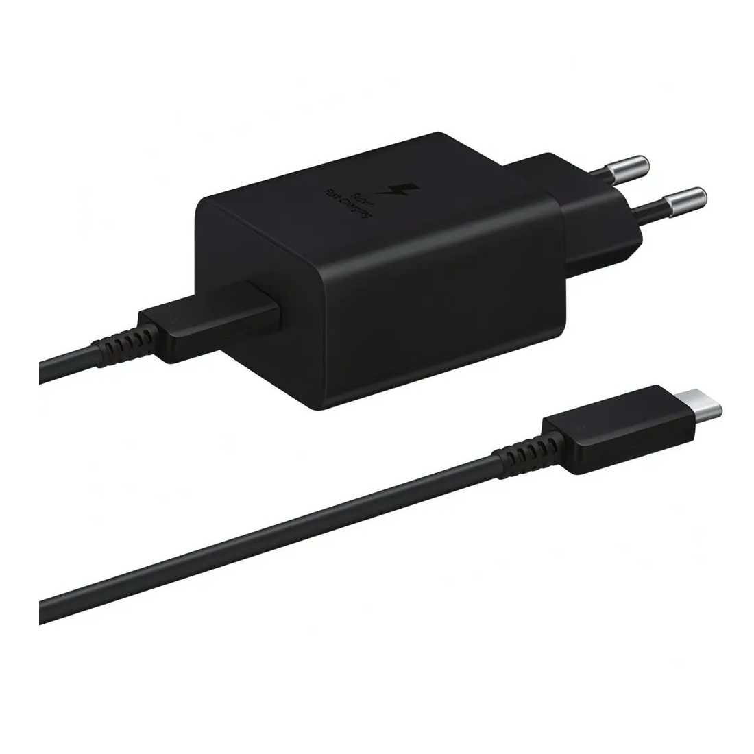 Сетевое зарядное устройство Samsung USB-C 45W + кабель Type-C to Type-C 1.8м (EP-T4510), цвет черный