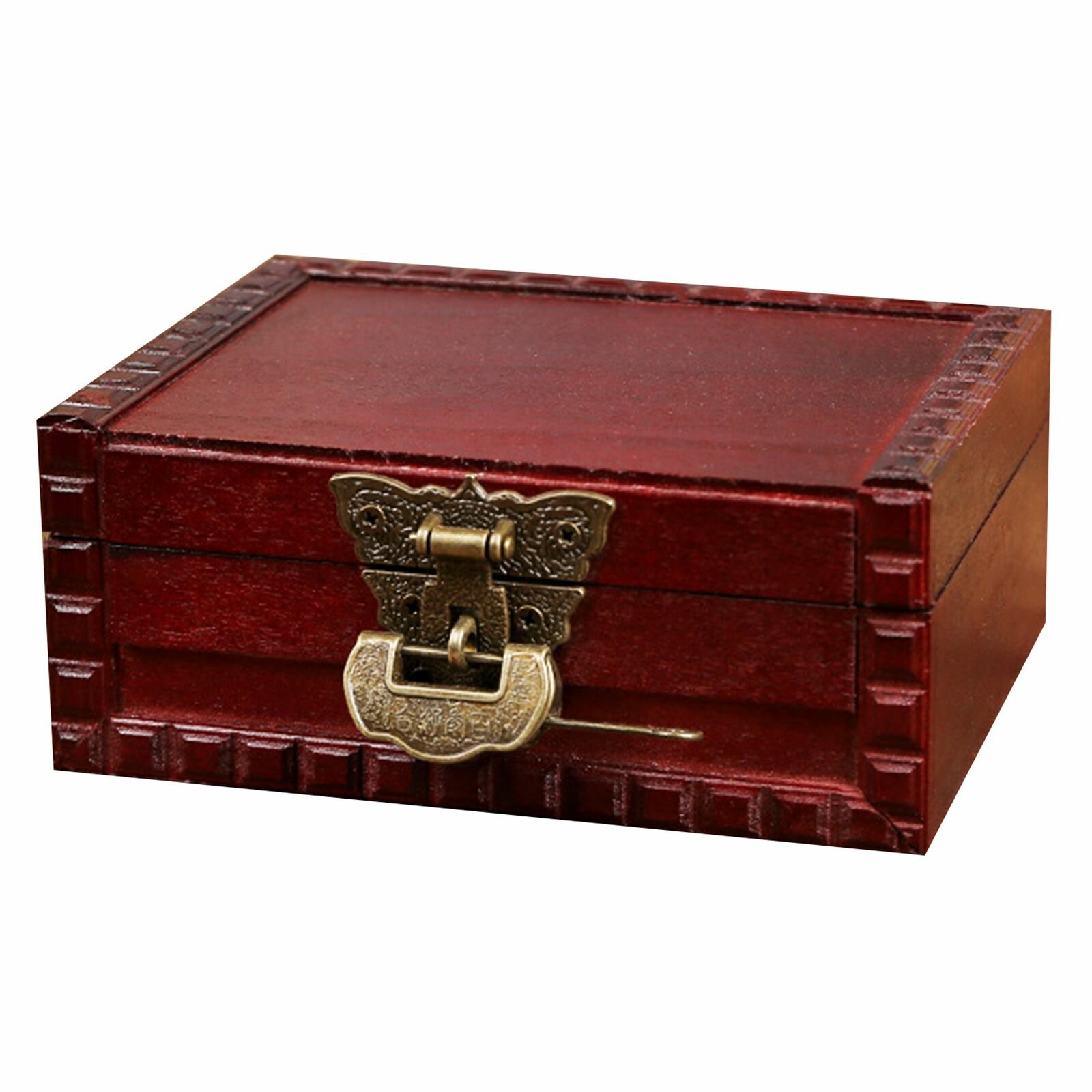 (1шт) Антикварная коробка для краски из цельного дерева с ящиком хранения-тип замка