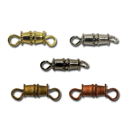 Замок для бус "винт-бочонок" DMB-01/5 14 х 4 мм 5 шт №04 под бронзу