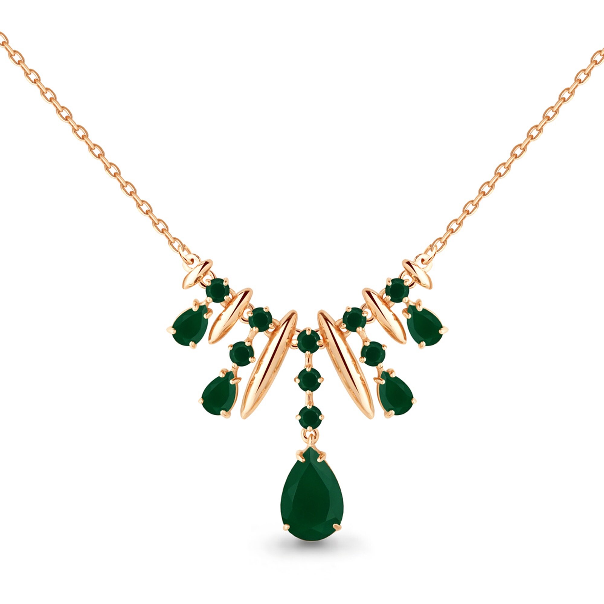 Колье, серебро, 925 проба, золочение, агат