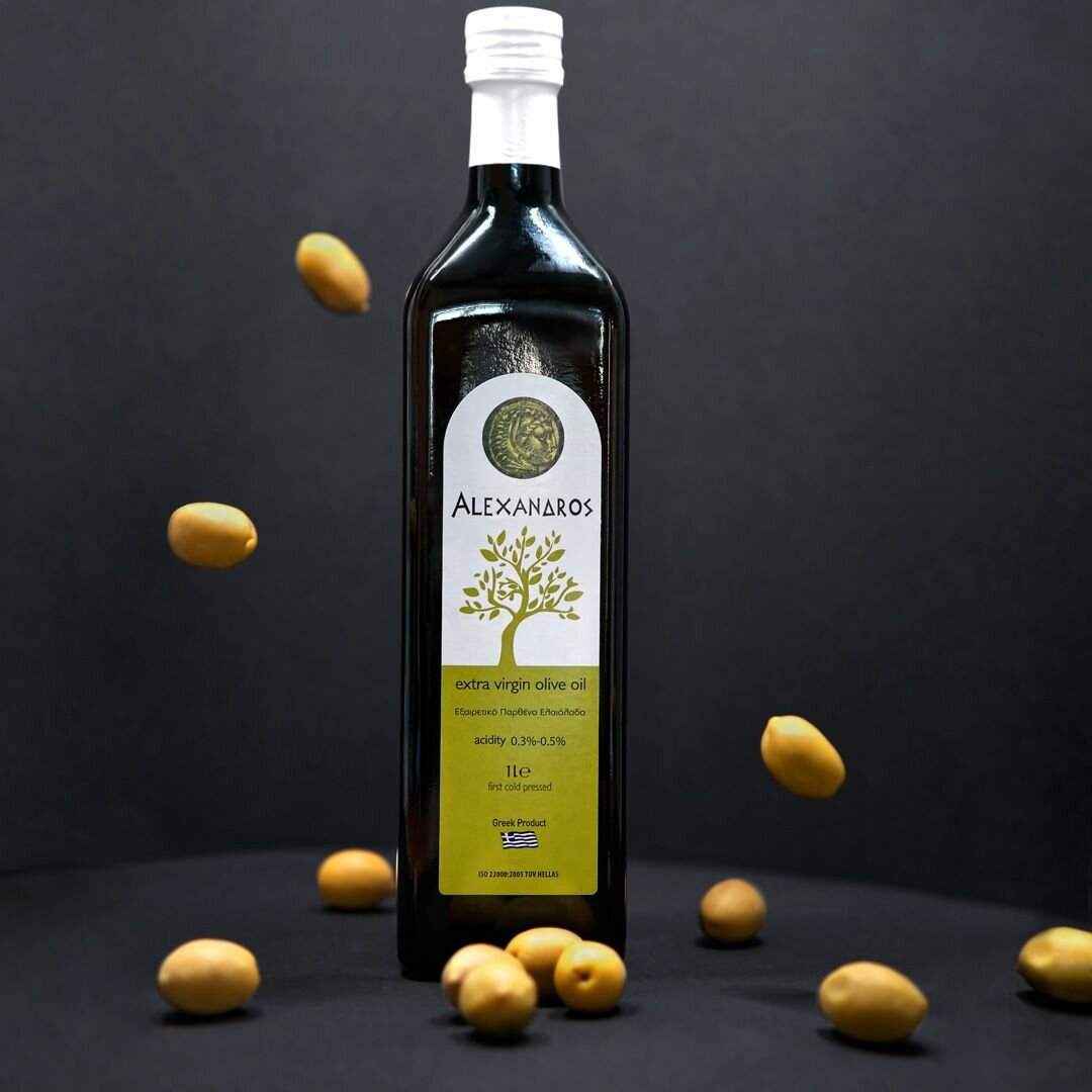 Оливковое масло Alexandros Extra Virgin, Нерафинированное, 1л