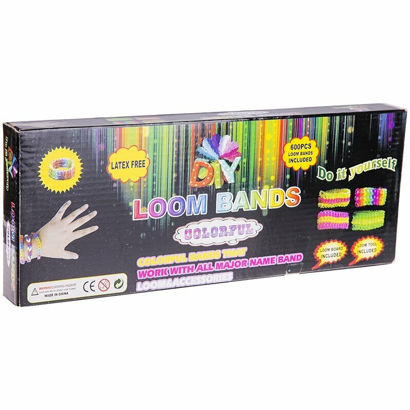 Набор резинки для плетения Бусинка "Topshow" 600, упаковка + крючок (NR004)