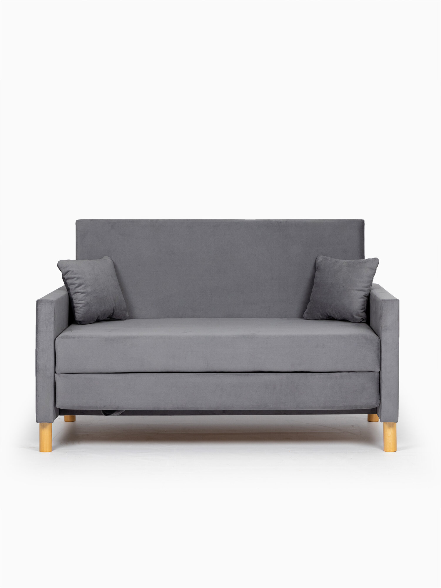 Диван-кровать Divan24 Этра Veluta 32, раскладной, велюр, двухспальный, серый