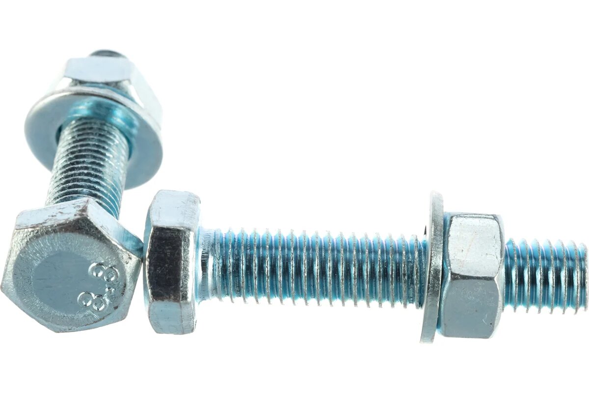 Tech-Krep Болт DIN933 шестигранная головка, оцинкованный M8x40, комплектгайка и 4 шайбы 4шт