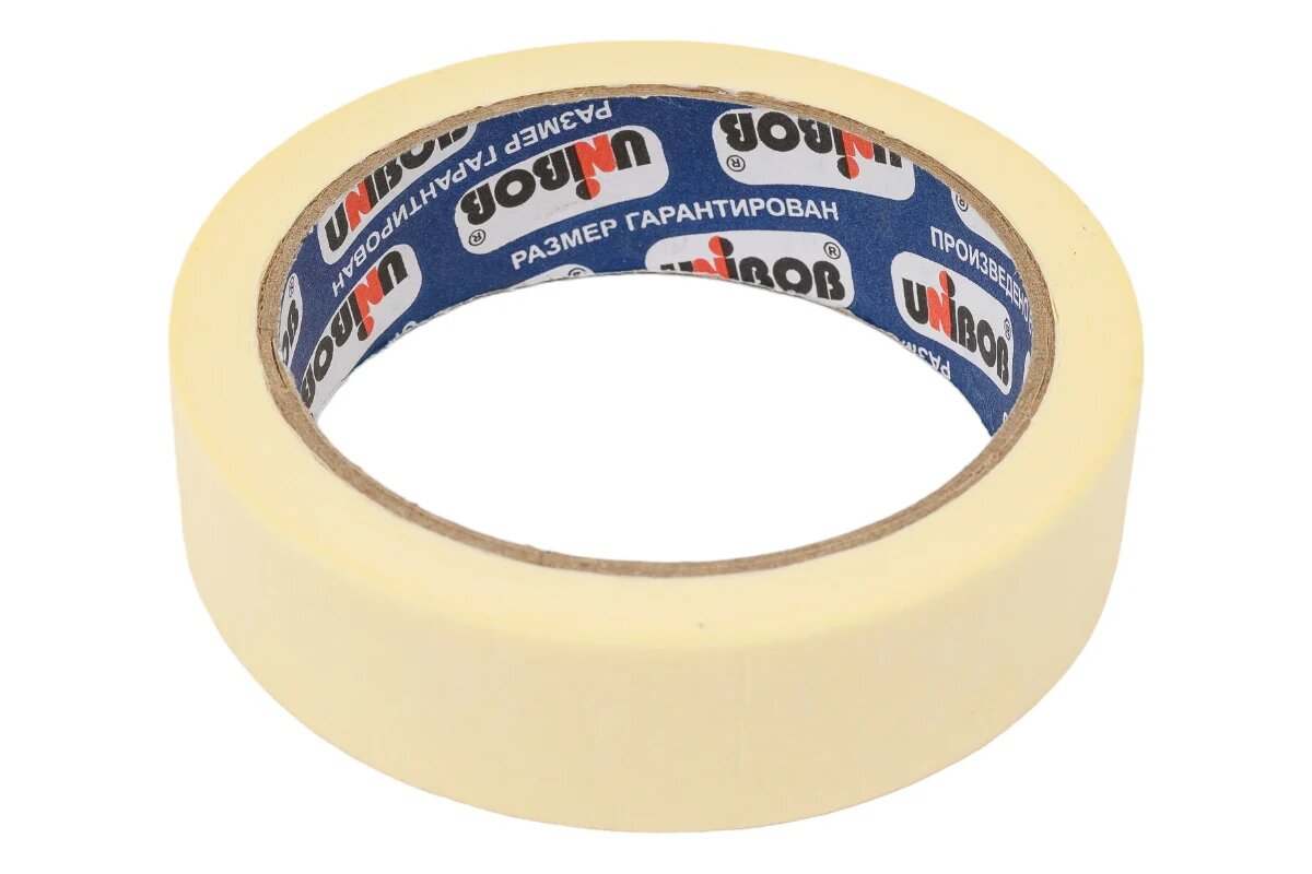 UNIBOB малярная клейкая лента 25 мм x 25 м, код 214977, для окрасочных работ
