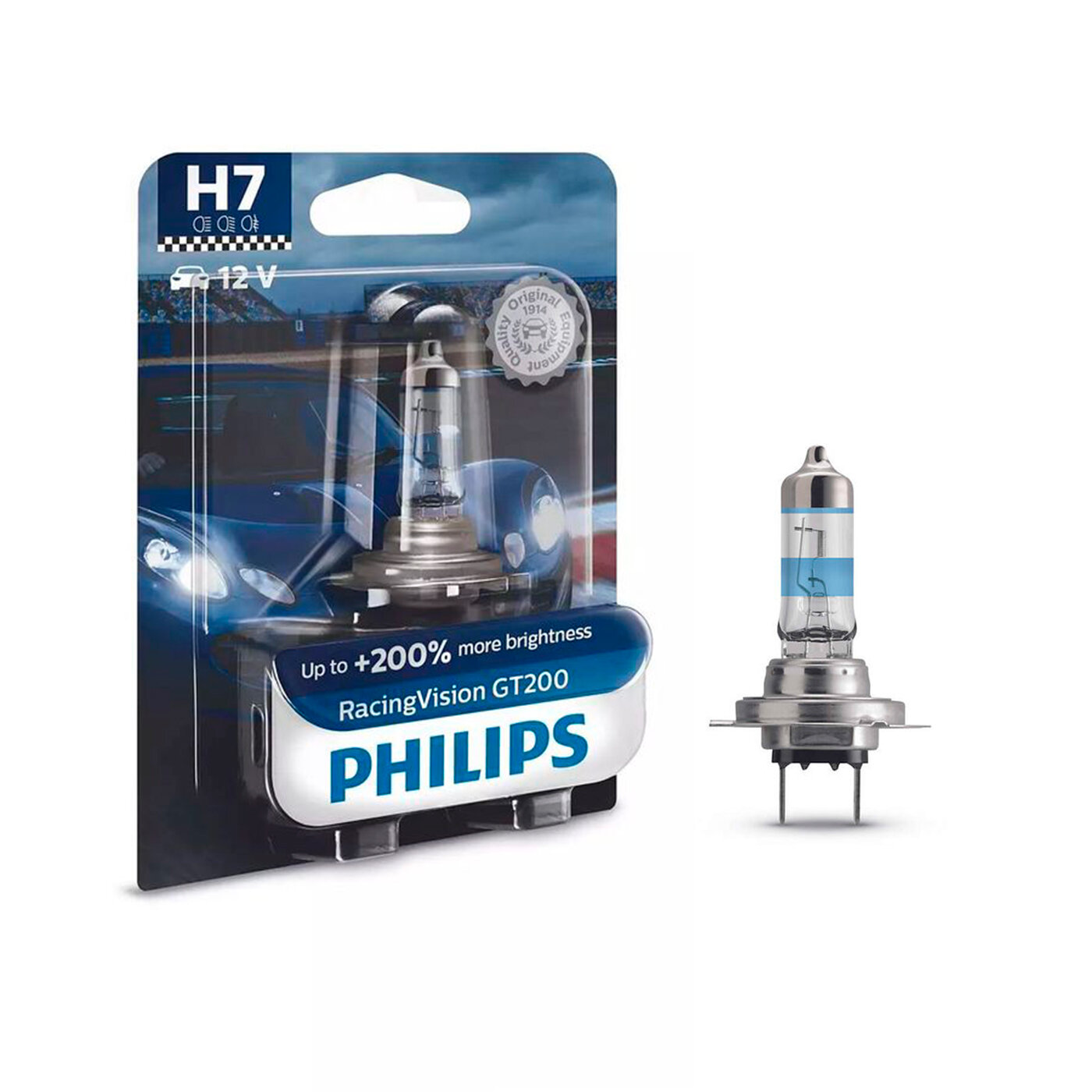 Галогеновые лампы Philips RacingVision +200% H7 12972RGTB1 (1 шт.)