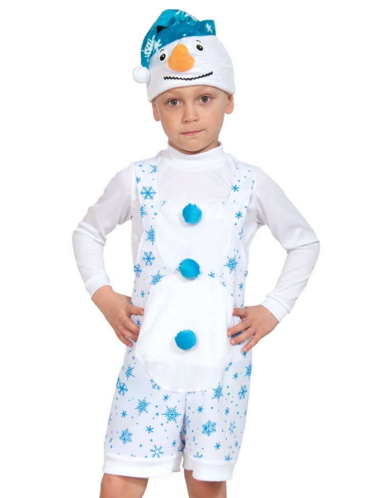 Костюм Снеговик ткань-плюш 2012 M, 5-7 лет, 122-134см