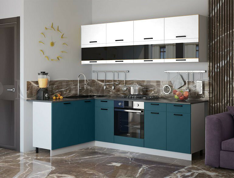 Угловая кухня Эра-мебели Техно 1,6х2,4м Компоновка №4 размер 1,6х2,4м универсальная сборка