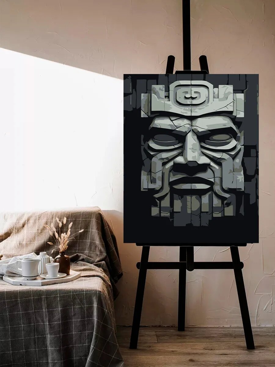 Картина по номерам Тотем Индейцев Орнамент Ацтеков Религия