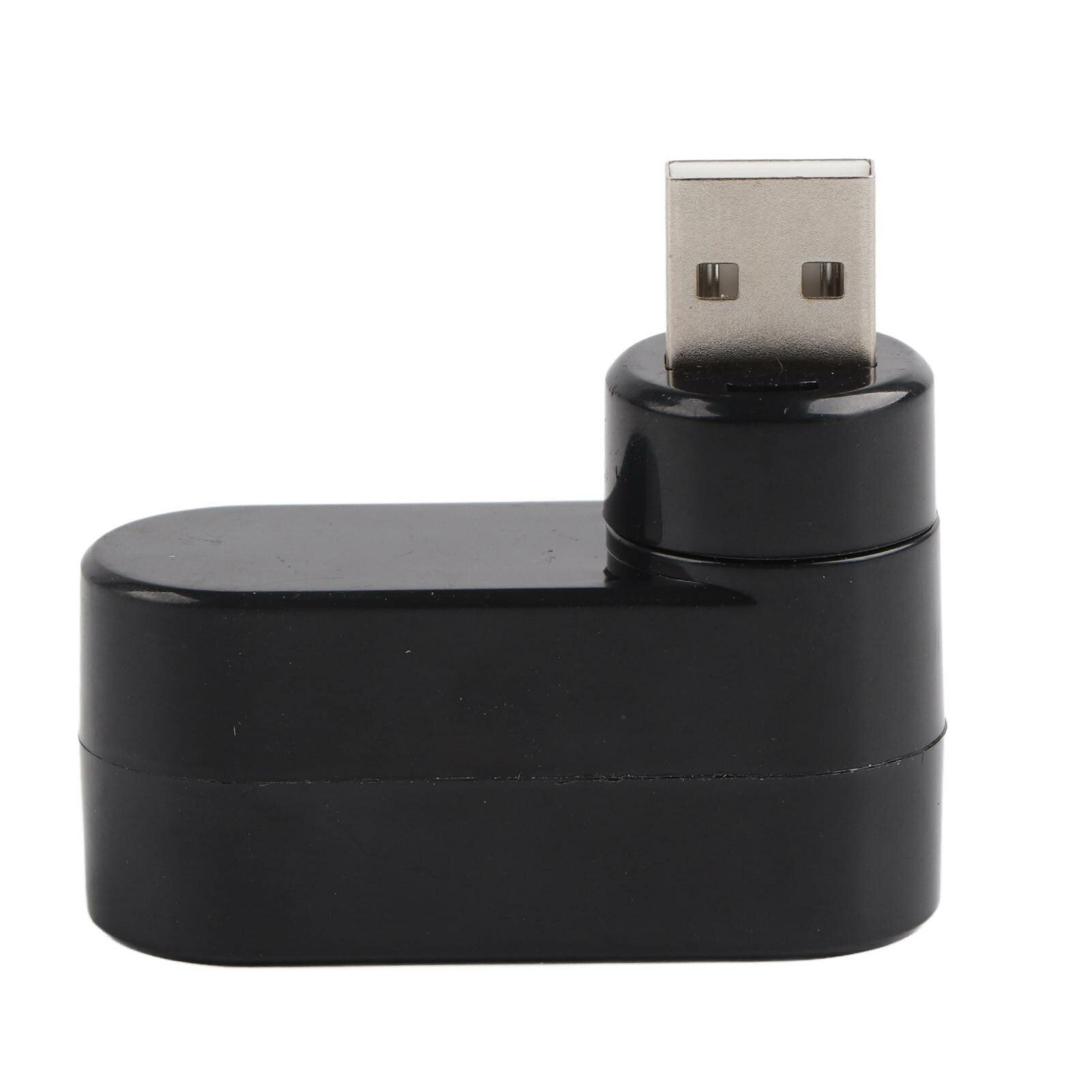 7-портовый USB 2.0 мини-поворотный разветвитель-адаптер-концентратор для ПК, ноутбука, ноутбука, черный