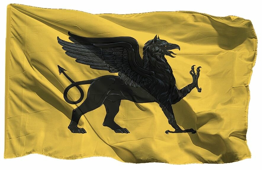 Флаг Великой Тартарии, 70х105 см на шёлке для ручного древка