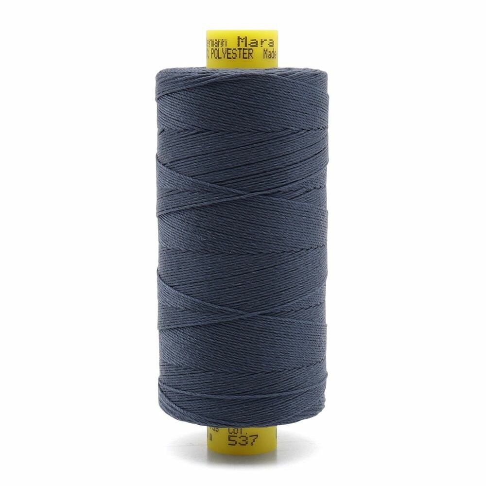 Швейные нитки Gutermann Mara 30/300 м для отстрочки, цвет 537 серо-синий джинс, 10 шт (702404)