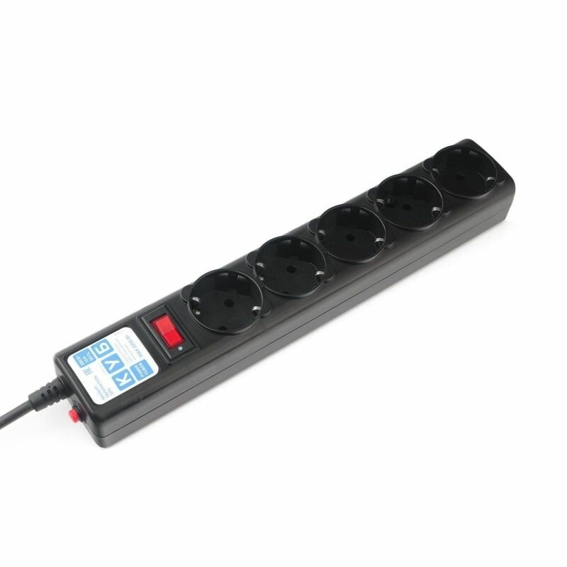 Сетевой фильтр Power Cube B 3,0 м 5 розеток, черный, 10А/2,2кВт (SPG5-С3)