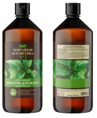 Шампунь для волос Народная косметика №1 Крапивный для укрепления, 1000 мл