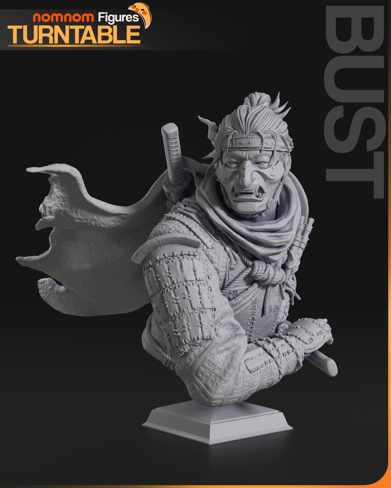 Модель бюст Джин Сакаи, Jin Sakai (Ghost of Tsushima), 81 mm