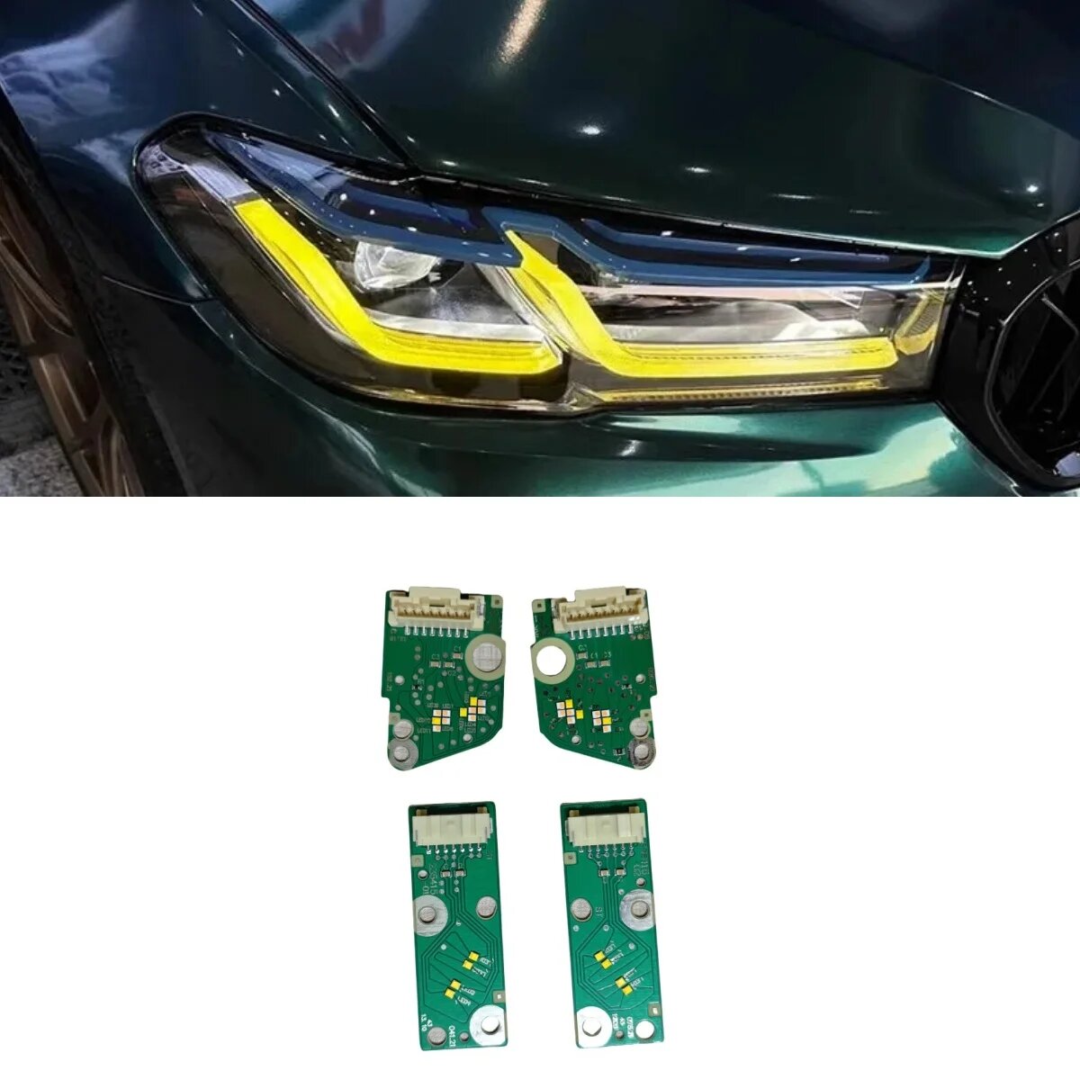 Комплект фар DRL модуль светодиодный модуль лимонно-желтый 23508301 23508302 Для BMW G30 G31 G38 2021 2022 2023