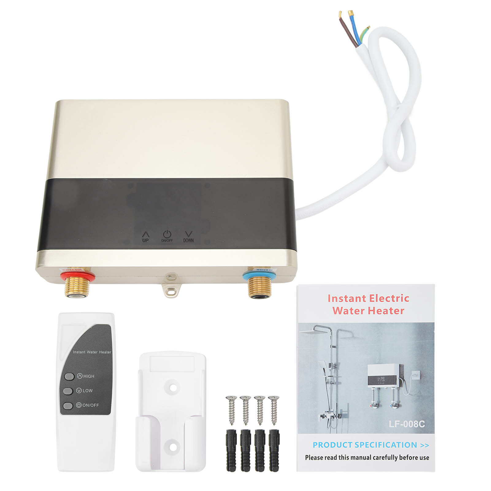 Электрический проточный водонагреватель мощностью 6000 Вт для дома, кухни, ванной комнаты.